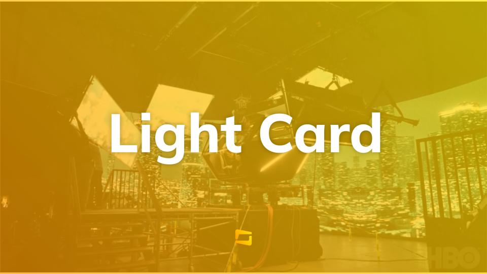 Light card in Virtual Production