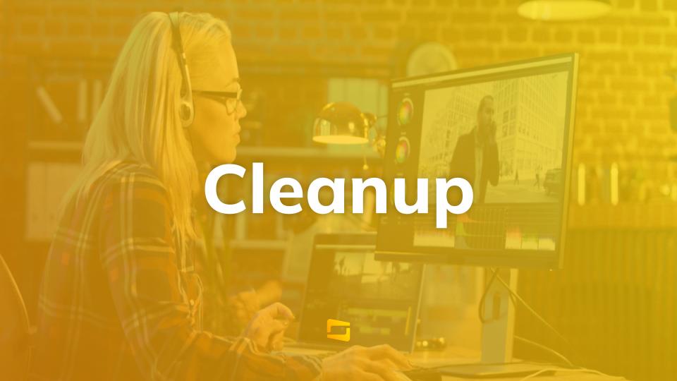 Cleanup in Virtual Production